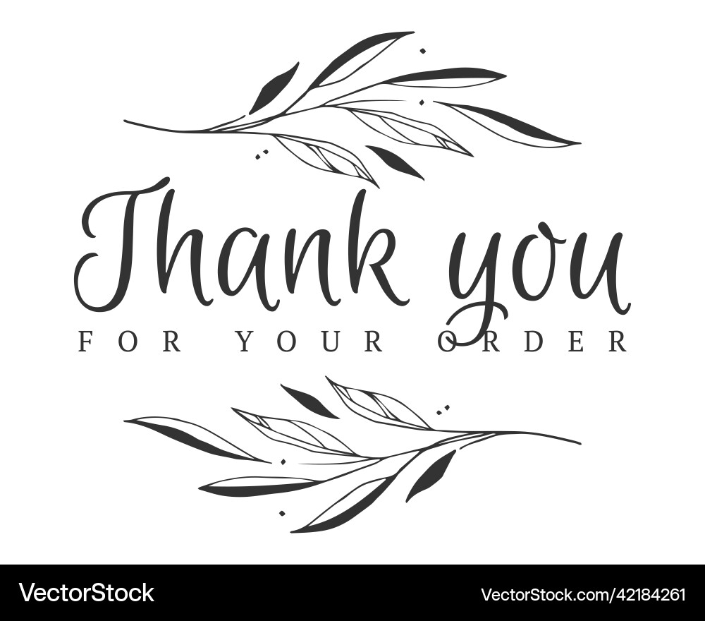 Thank you for your order card eps Royalty Free Vector Image