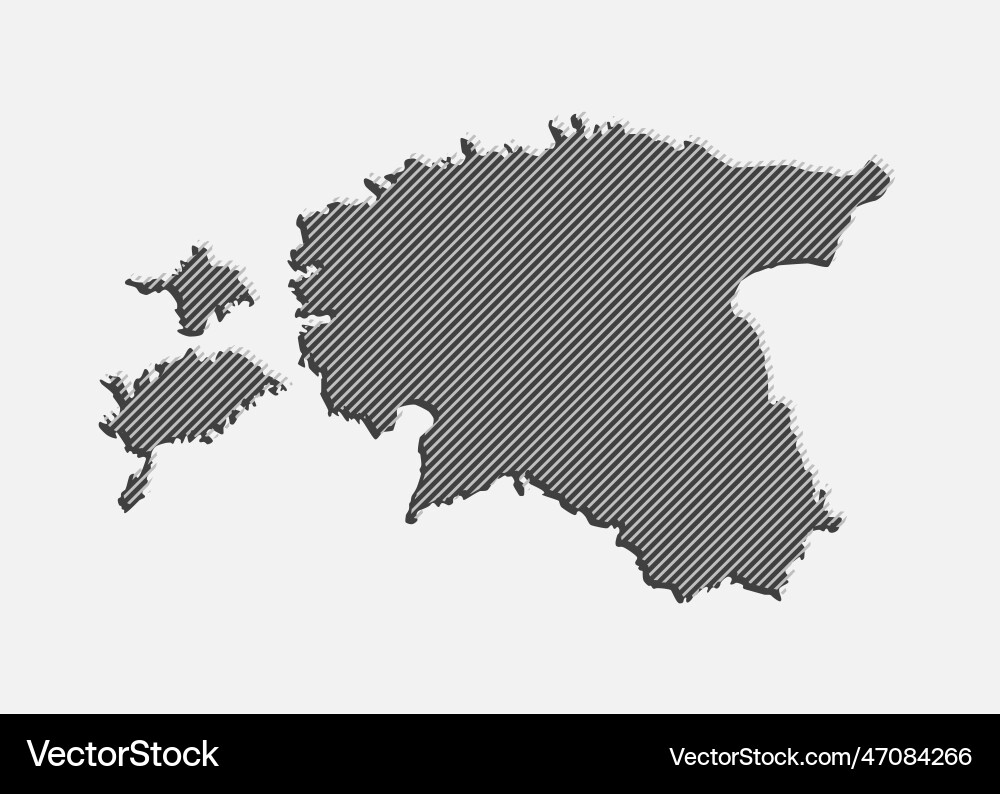 Abstract Map Estonia Parallel Grey Lines Vector Image