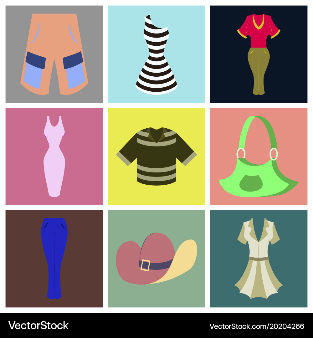 Assembly flat icons clothes Royalty Free Vector Image