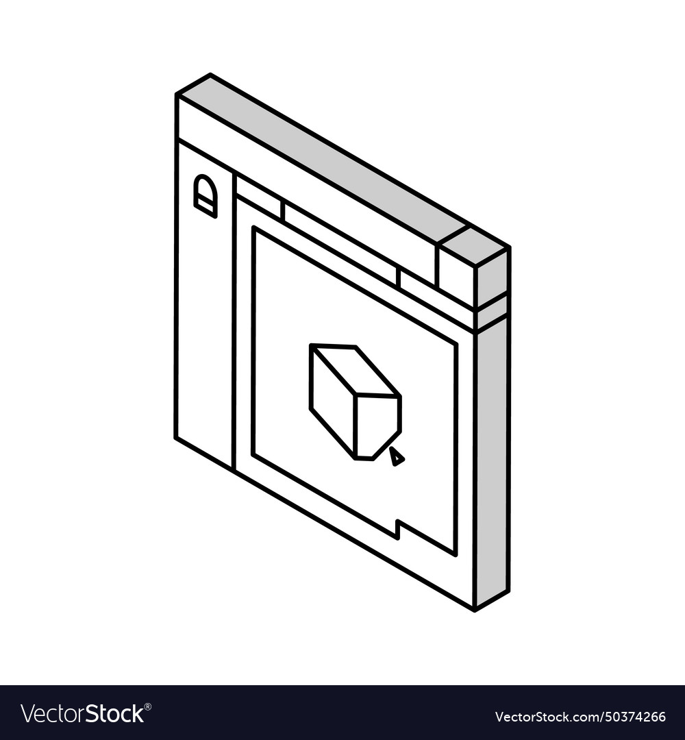 Autocad 3d program isometric icon Royalty Free Vector Image