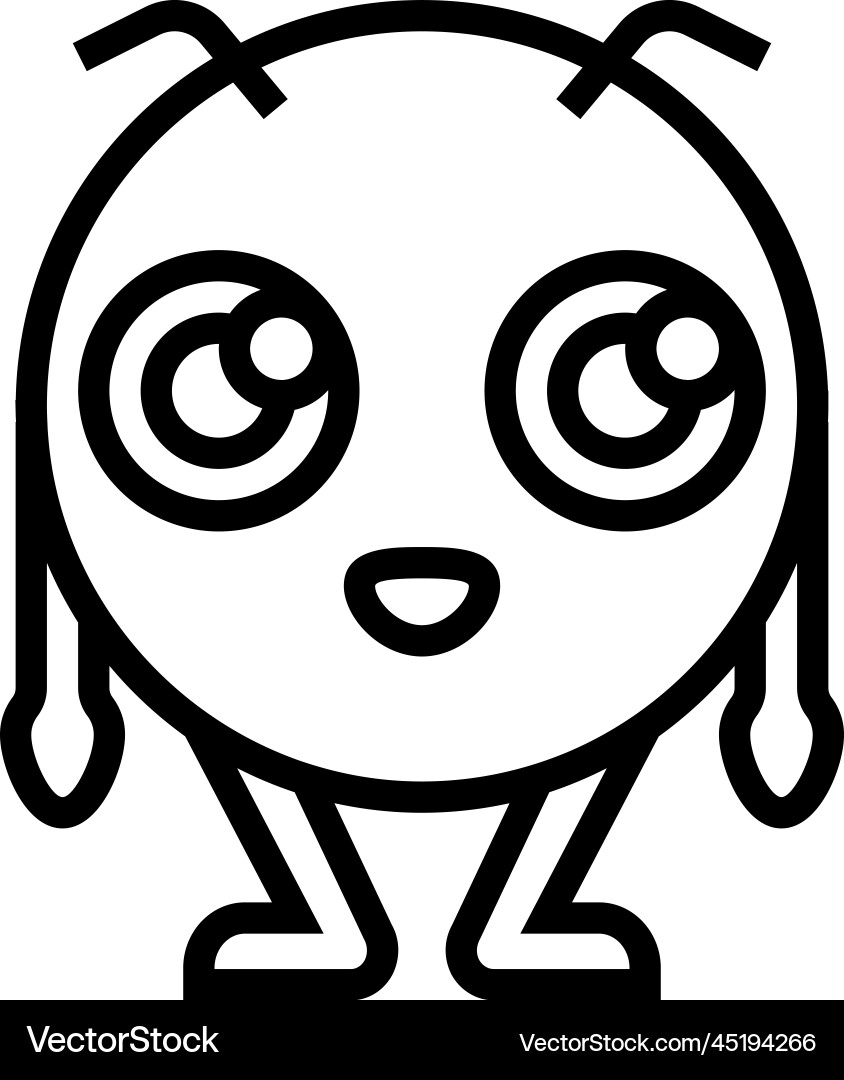 Baby monster alien line icon Royalty Free Vector Image