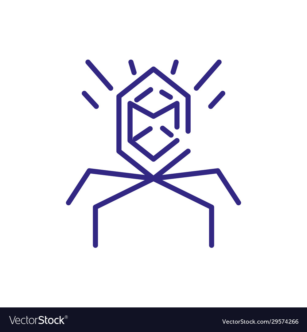 Bacteriophage icon line detail style Royalty Free Vector