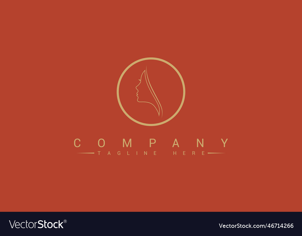 Beauty woman fashion logo golden abstract Vector Image