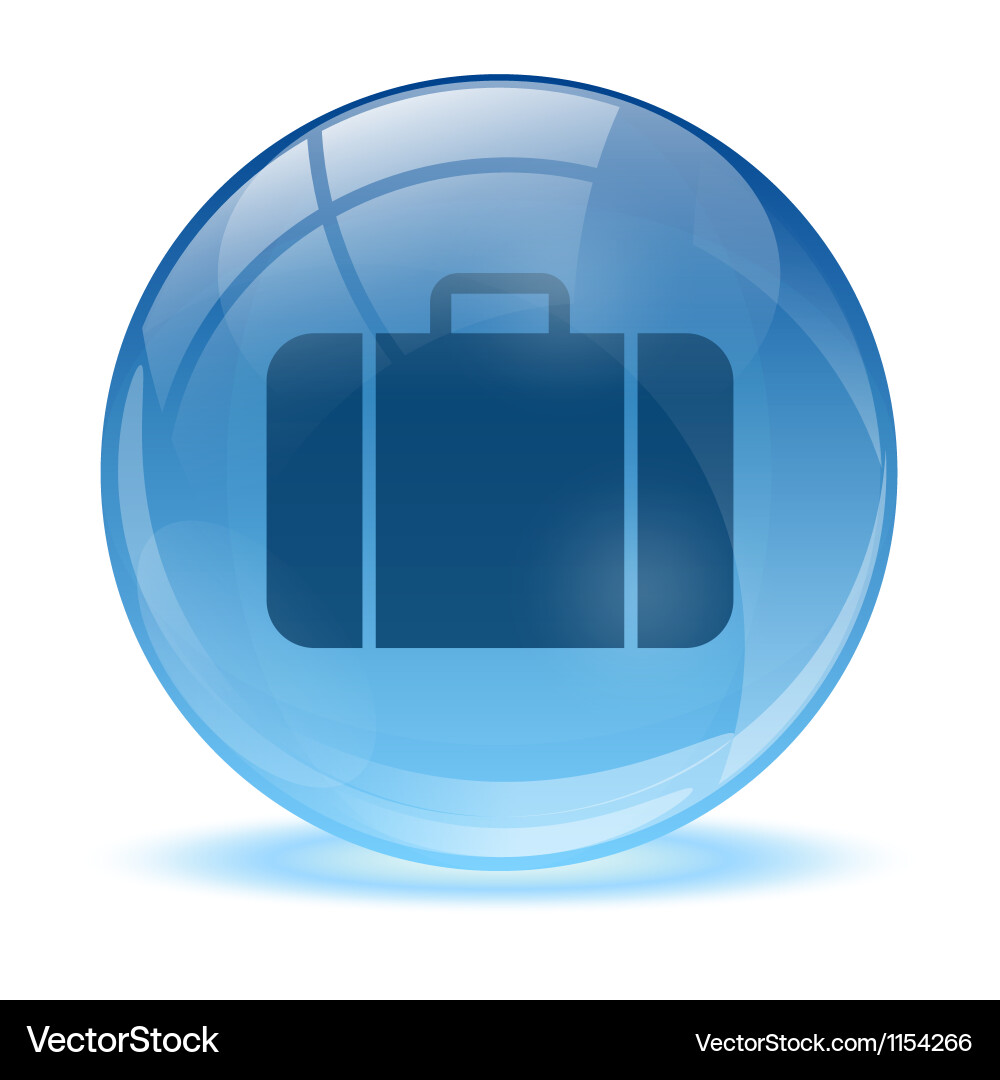 Blue abstract 3d business bag icon Royalty Free Vector Image
