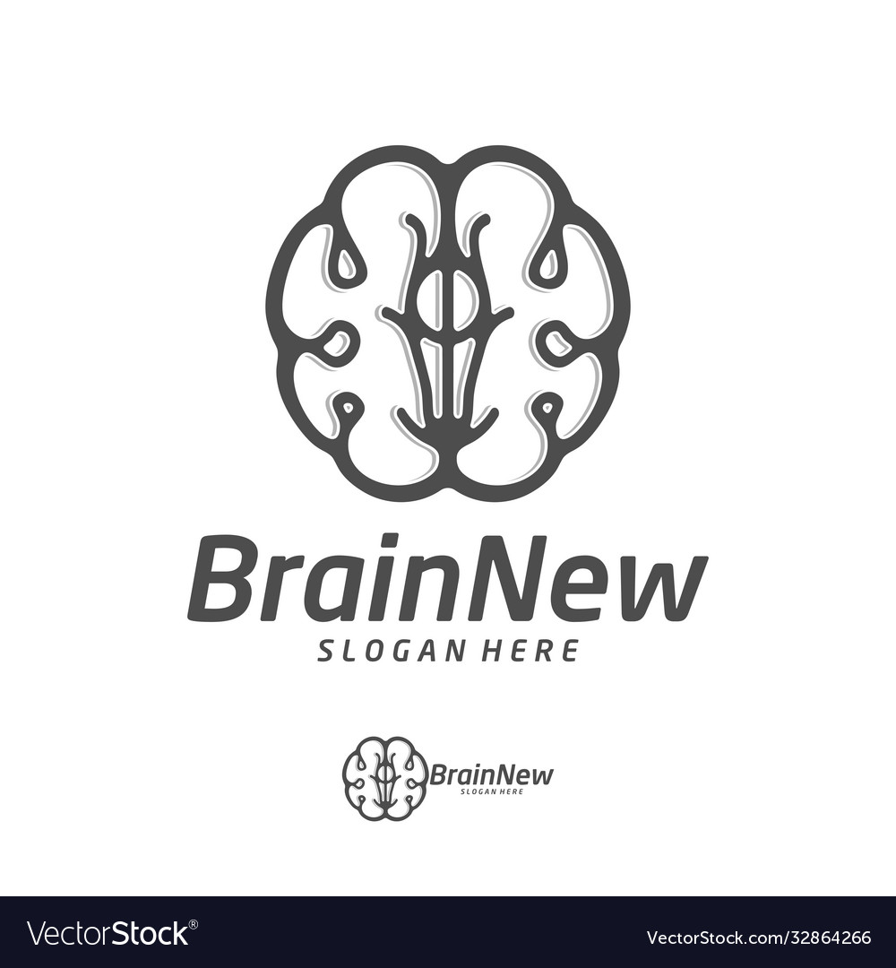 Brain logo design template mind logo concept icon Vector Image