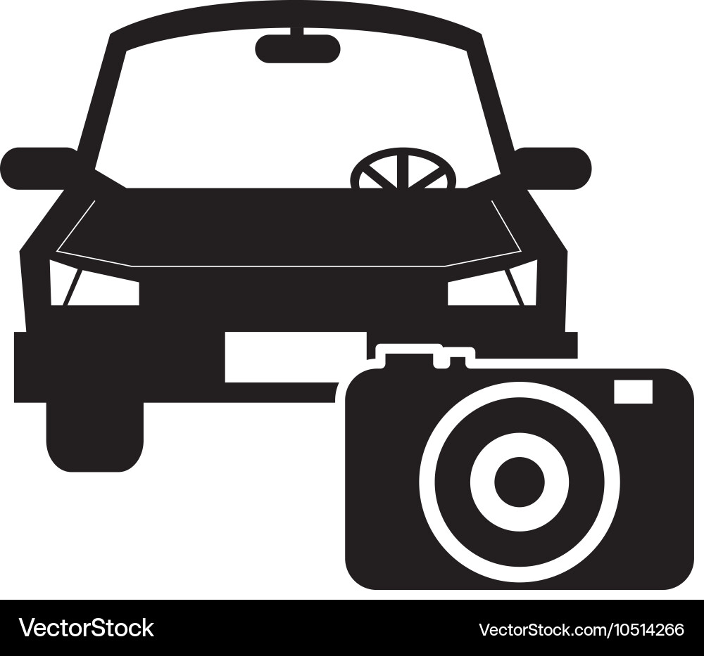 Car and photographic camera icon Royalty Free Vector Image