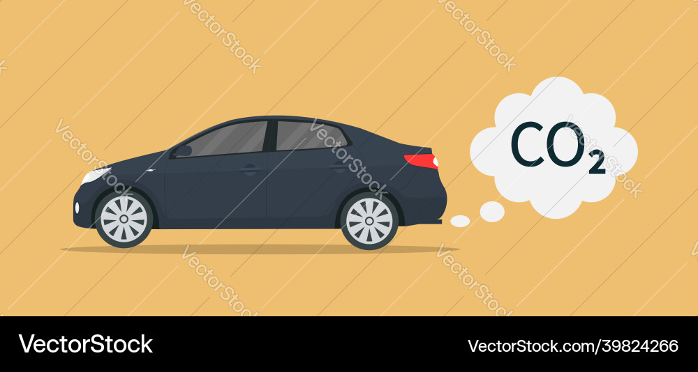 Car exhaust co2 smoke cloud from icon Royalty Free Vector