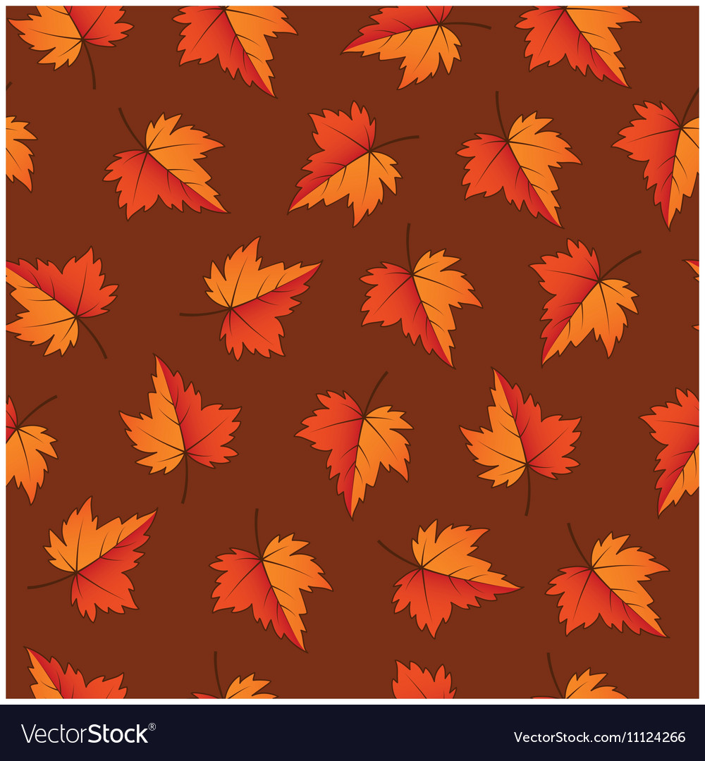 Fall leaves seamless pattern Royalty Free Vector Image