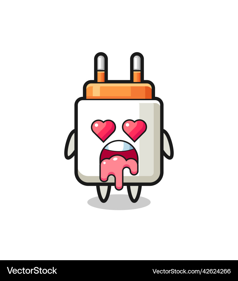 Falling in love expression of a cute power Vector Image