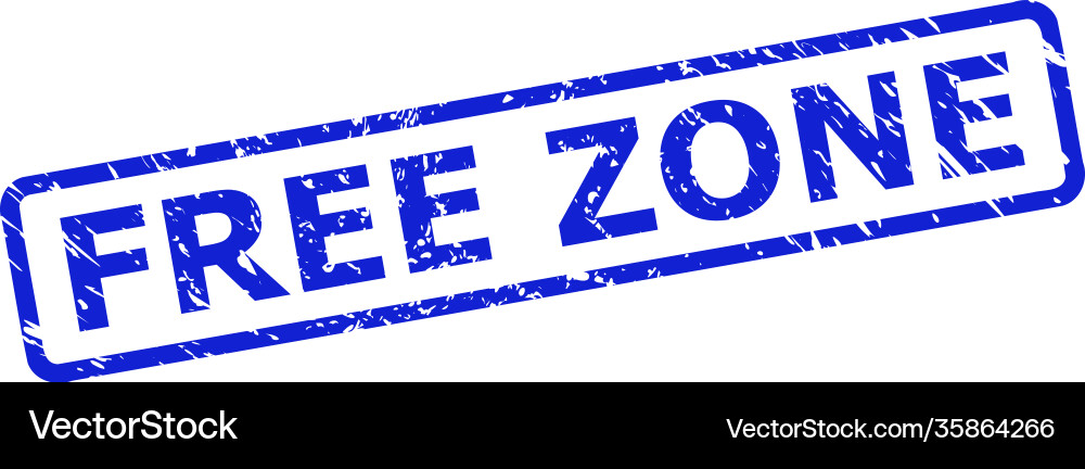 Free zone watermark with distress style Royalty Free Vector
