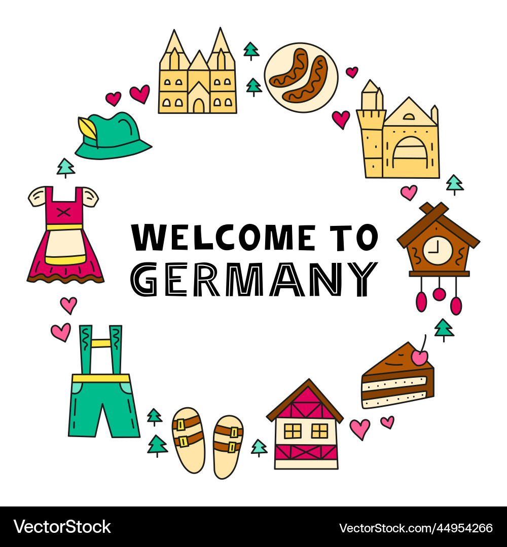 German national landmarks and attractions Vector Image