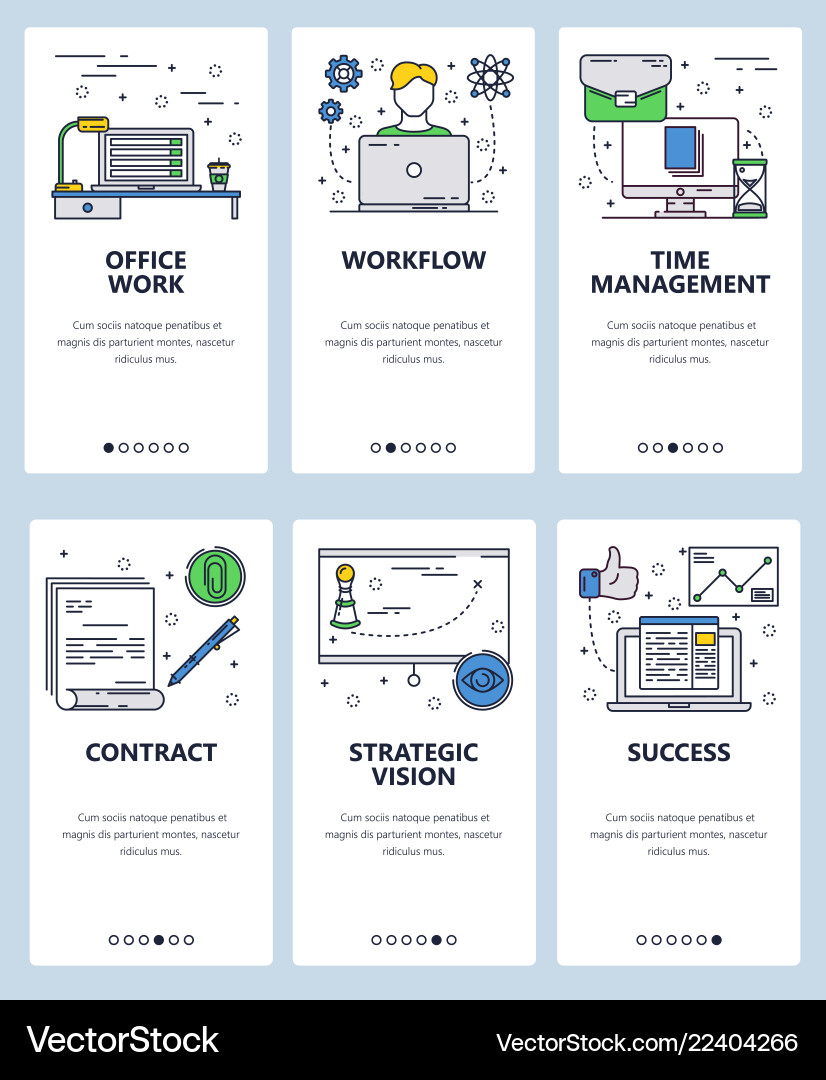 Line art web and mobile app template set Vector Image
