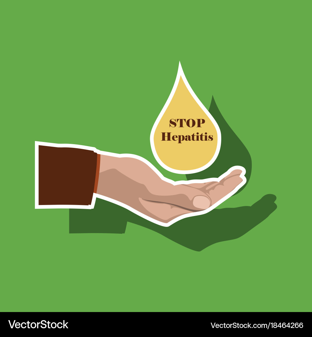 Paper sticker on theme world hepatitis day drop Vector Image
