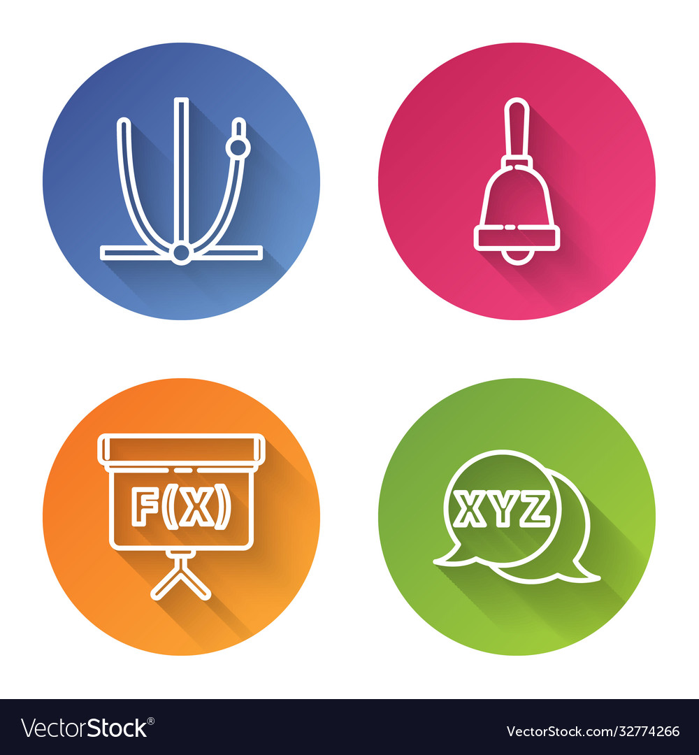 Set Line Ringing Bell Test Or Exam Sheet Vector Image