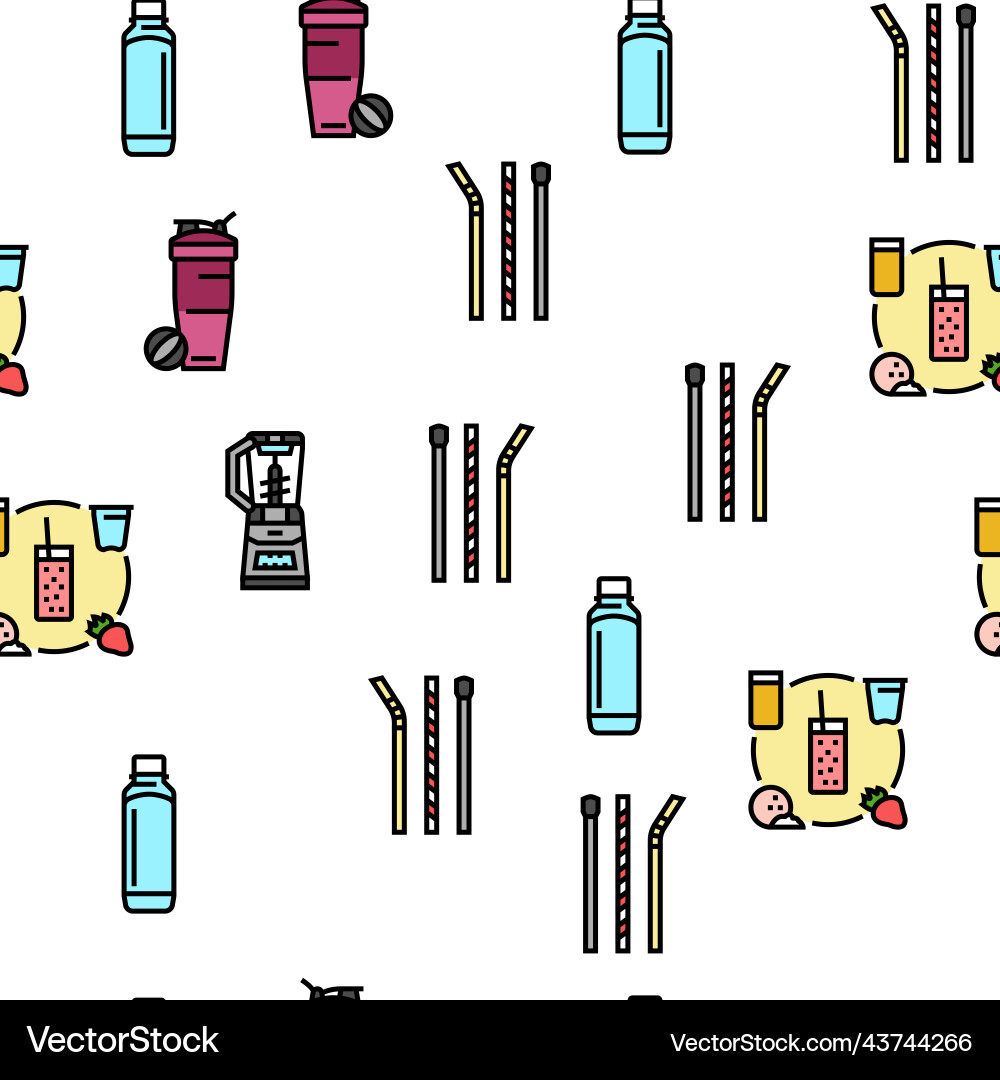 Smoothie fruit juice food shake seamless Vector Image