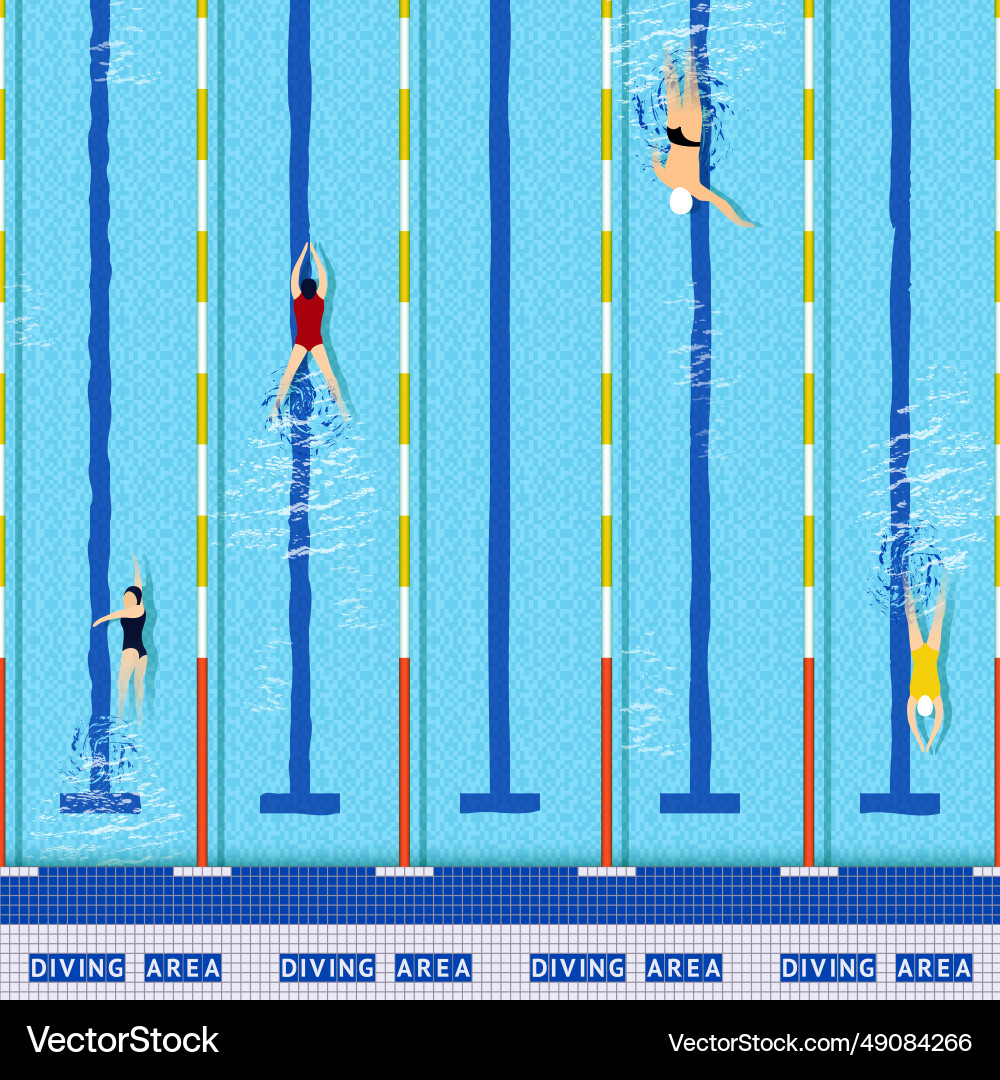 Swimming pool top view swimming pool top view Vector Image