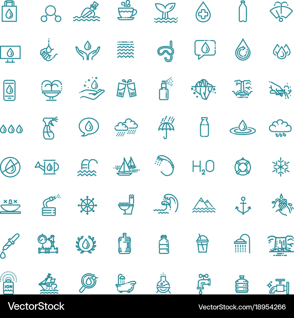 Water icon set in thin line style symbol Vector Image