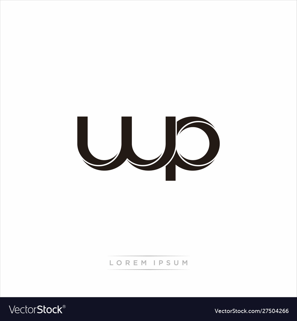 Wp initial letter split lowercase modern monogram Vector Image