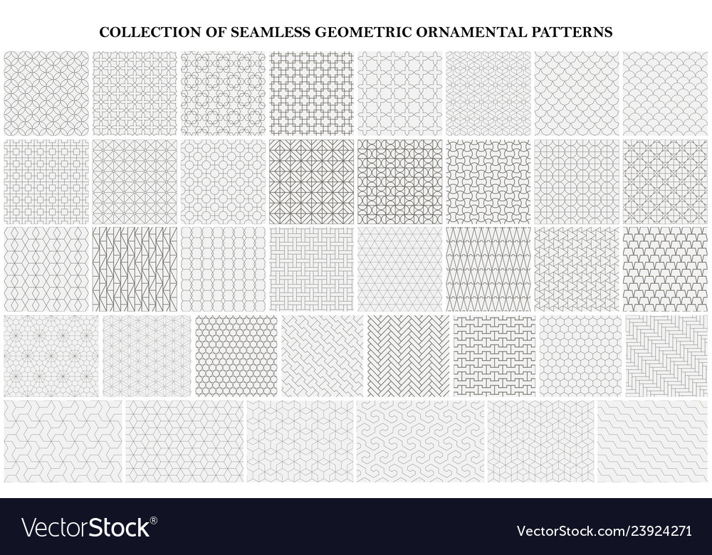 Big bundle of geometric seamless patterns Vector Image
