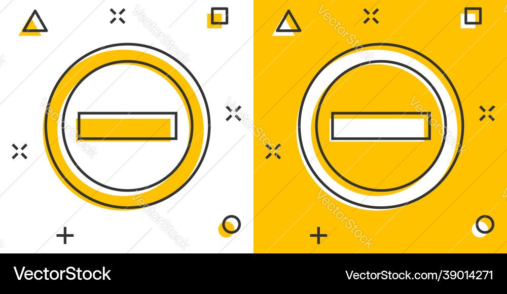 Cartoon stop sign icon in comic style danger Vector Image