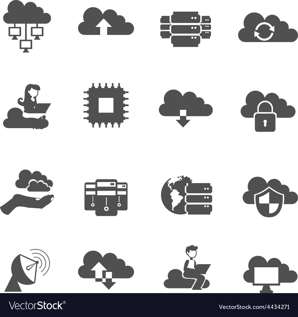 Cloud computing icons Royalty Free Vector Image