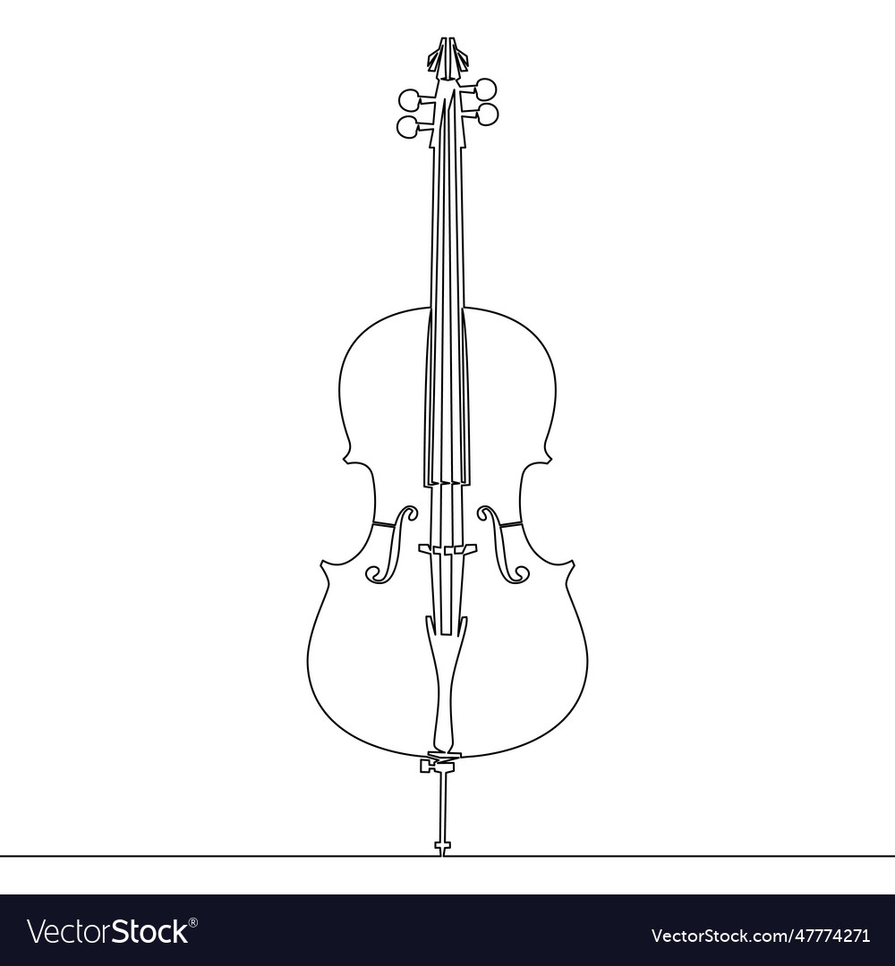 Continuous line cello musical instrument concept Vector Image Continuous line cello musical instrument concept Vector Image