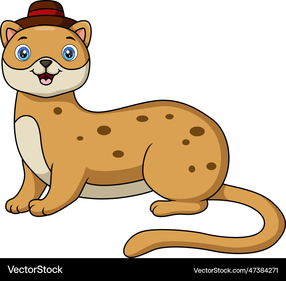 Cute ferret cartoon on white background Royalty Free Vector