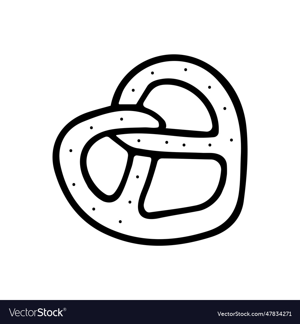 Hand drawn pretzel Royalty Free Vector Image - VectorStock