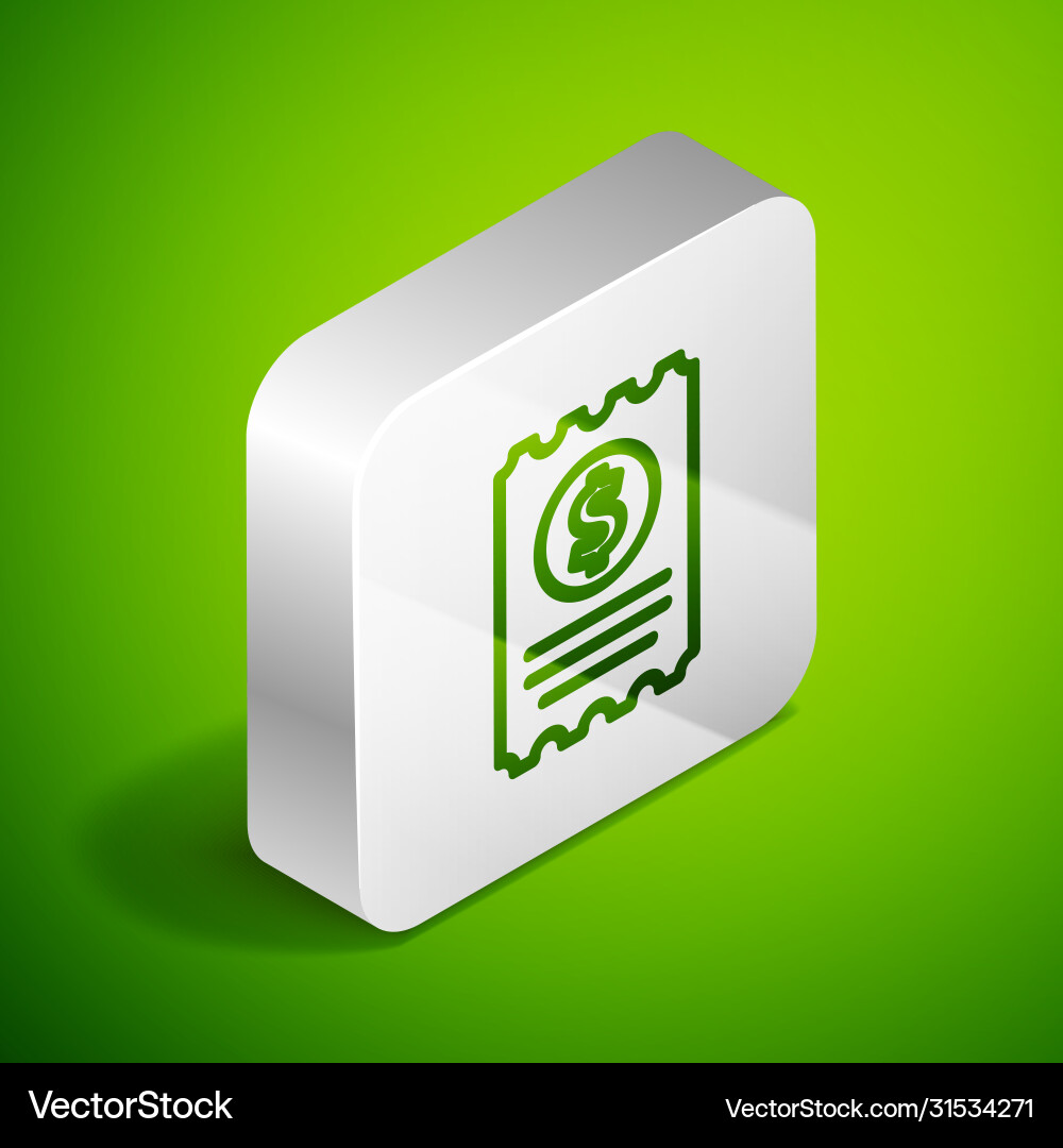Isometric line paper check and financial check Vector Image