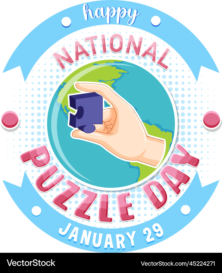 National puzzle day banner design Royalty Free Vector Image
