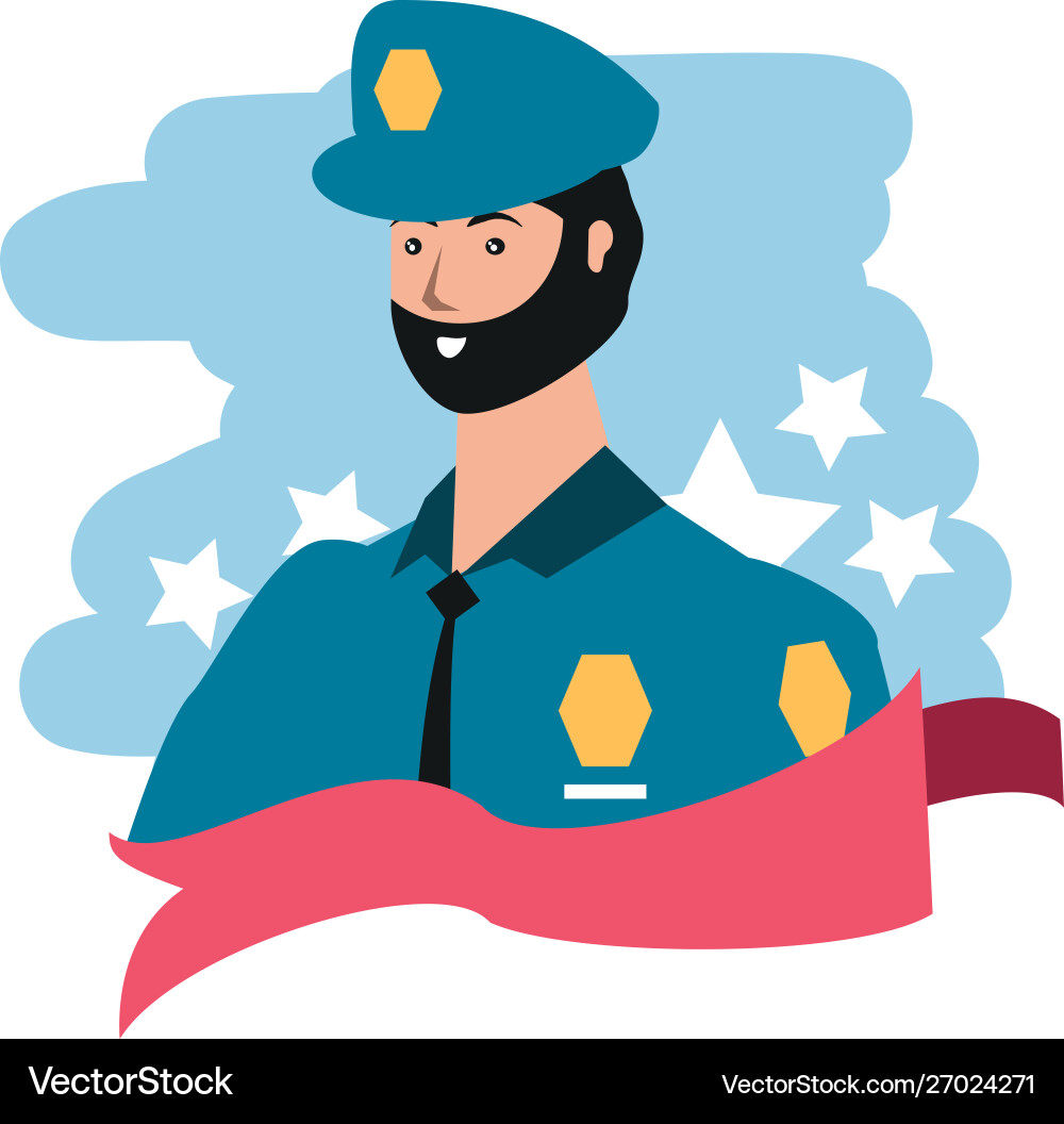 Police officer worker avatar character Royalty Free Vector