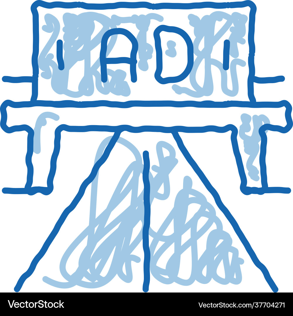Road sign ads doodle icon hand drawn Royalty Free Vector