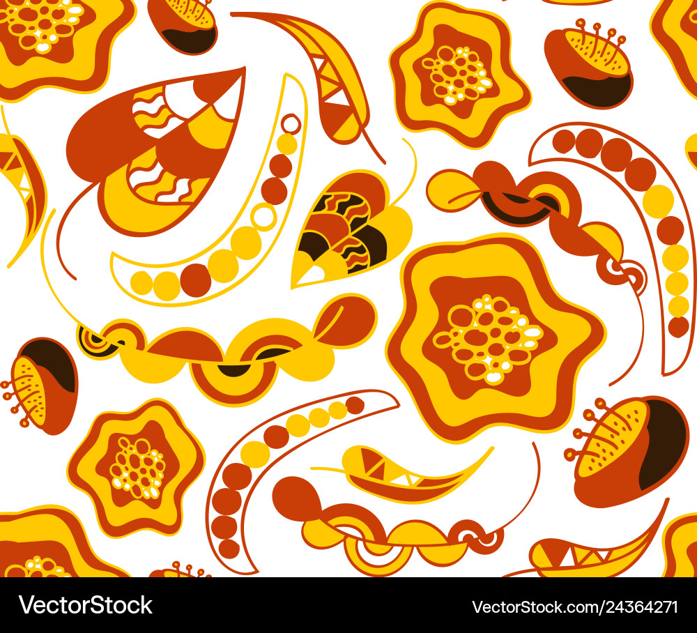 Seamless autumn background in warm colors Vector Image
