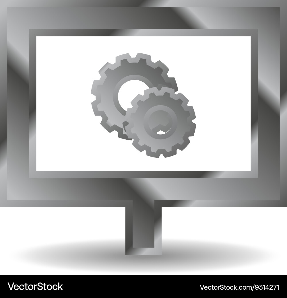Service monitor icon Royalty Free Vector Image