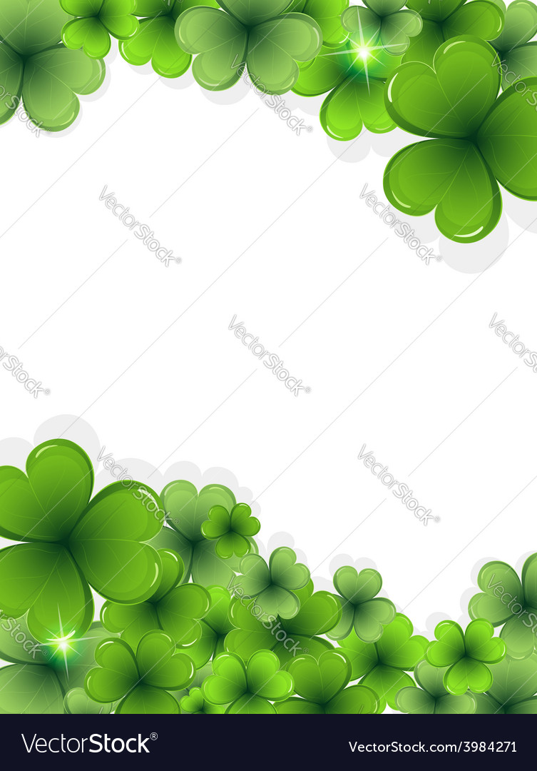 St patricks day clover frame Royalty Free Vector Image