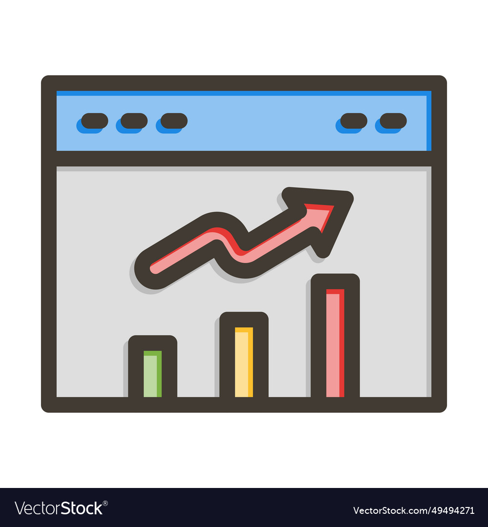 Trending thick line filled colors icon Royalty Free Vector