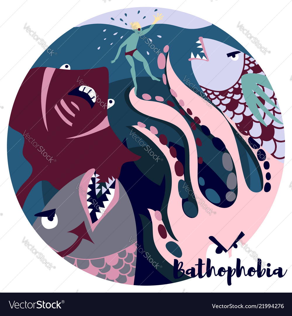 Bathophobia Royalty Free Vector Image - VectorStock