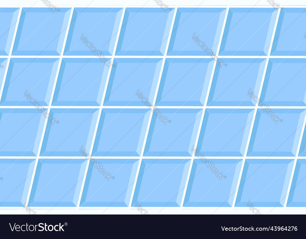 Blue square tile in diagonal arrangement bathroom Vector Image