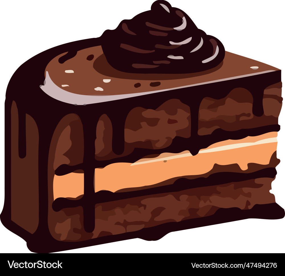 Cartoon cake with sweet icing decoration Vector Image