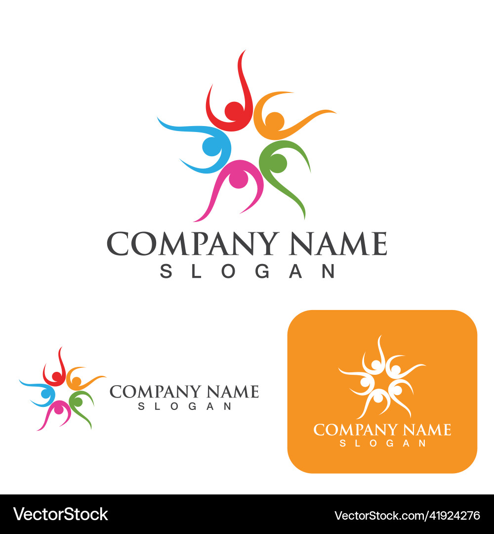 Community group logo network and social icon Vector Image