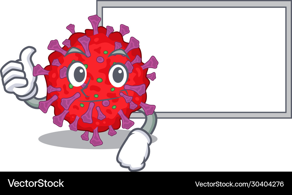 Cute coronavirus particle cartoon character Vector Image