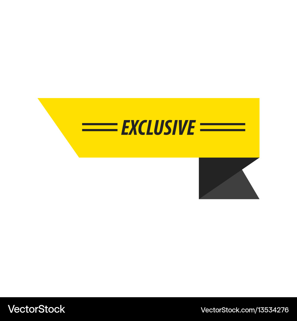 Design ribbon exclusive black yellow Royalty Free Vector
