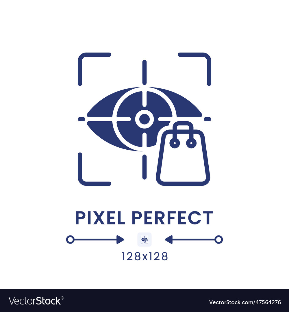 Eye tracking black solid desktop icon Royalty Free Vector