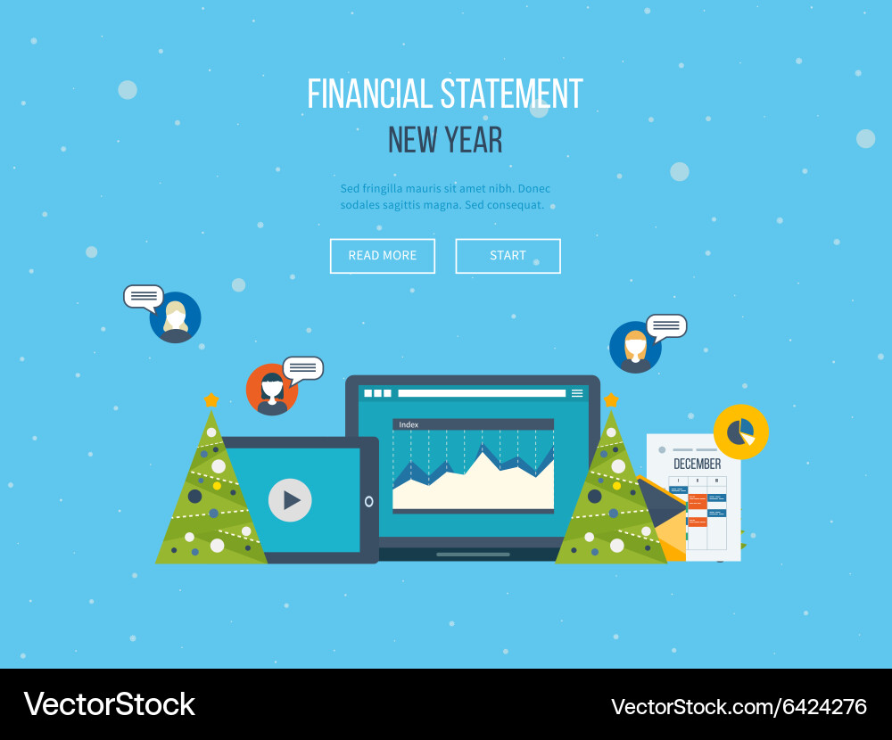 Financial report merry christmas greeting Vector Image