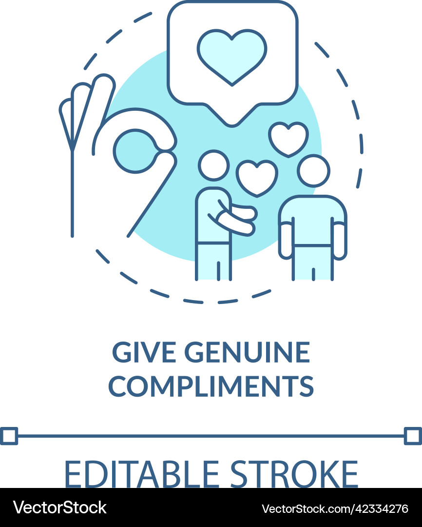 Give genuine compliments turquoise concept icon Vector Image