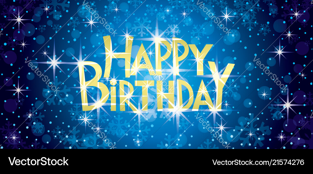 Happy birthday blue greeting card Royalty Free Vector Image