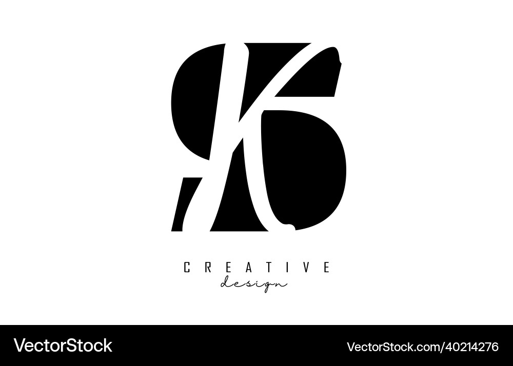 Letters sk logo with a minimalist design Vector Image