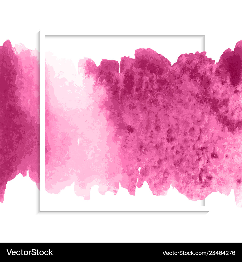 Pink watercolor stain banner Royalty Free Vector Image