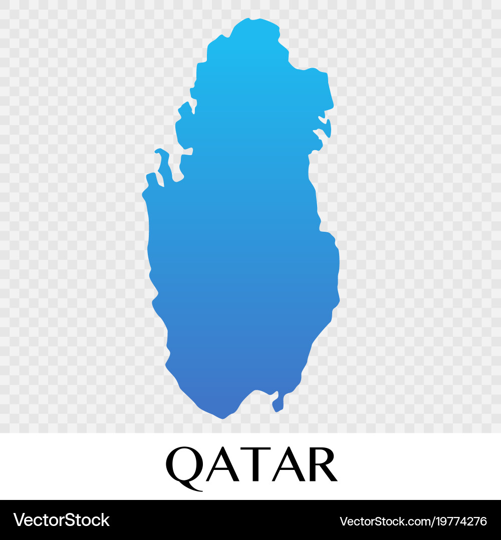 Qatar map in asia continent design Royalty Free Vector Image