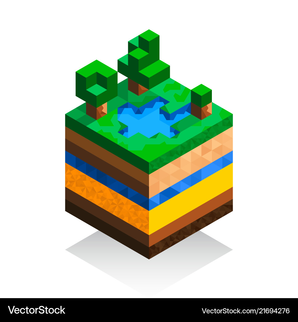 Structure of the earth in isometric style Vector Image